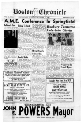 "Boston Chronicle September 17, 1955" by The Boston Chronicle