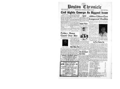 "Boston Chronicle August 18, 1956" by The Boston Chronicle