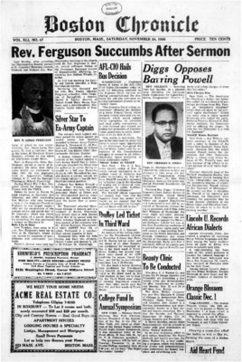 "Boston Chronicle November 24, 1956" by The Boston Chronicle