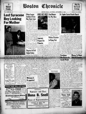 "Boston Chronicle September 11, 1948" by The Boston Chronicle