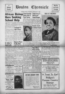 "Boston Chronicle February 11, 1950" by The Boston Chronicle