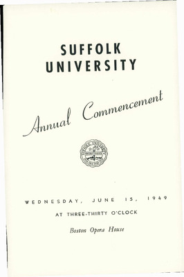 "1949 Suffolk University commencement program (all schools)" by Suffolk ...