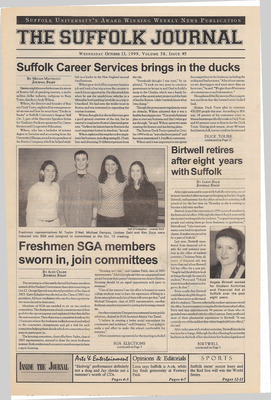 "Suffolk Journal Vol. 58, No. 5, 10/13/1999" by Suffolk Journal