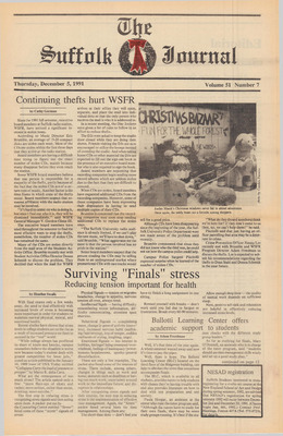 "Suffolk Journal, Vol. 50, No. 7, 12/05/1991" by Suffolk Journal