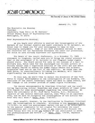 "Letter to John Joseph Moakley from Patrick J. Burns, President, Jesuit ...